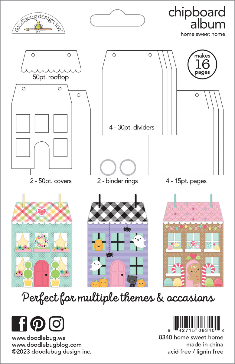 Doodlebug Home Sweet Home Chipboard Album – 3 Craft Chicks
