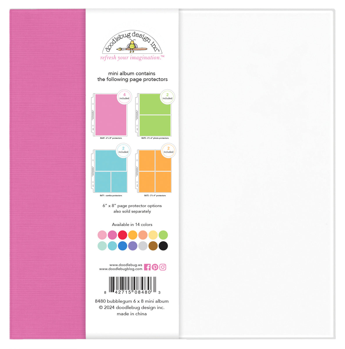 Doodlebug NEW 6x8 Album Bubblegum – 3 Craft Chicks