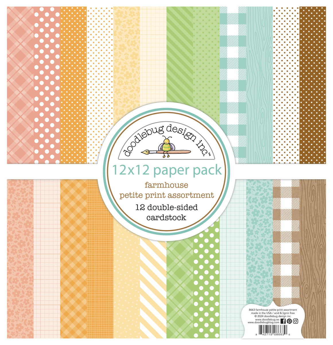 Doodlebug Farmhouse 12x12 Petite Print Paper Pack – 3 Craft Chicks