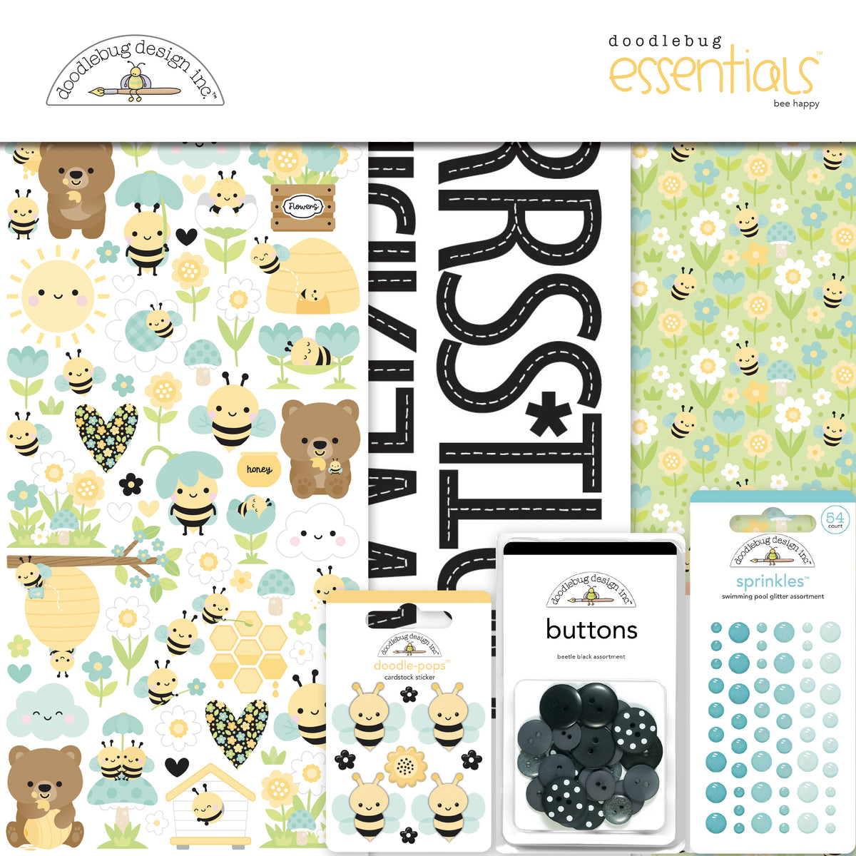 Doodlebug Bee Happy Essential Kit – 3 Craft Chicks