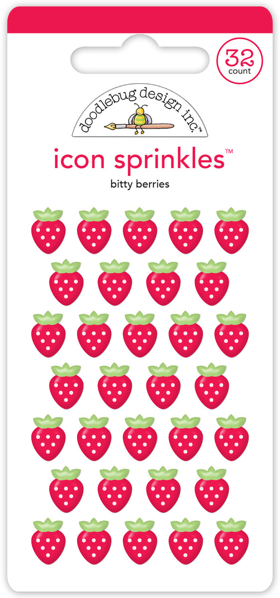 Pre-Order Doodlebug Berry Sweet Bitty Icon Shape Sprinkles – 3 Craft Chicks