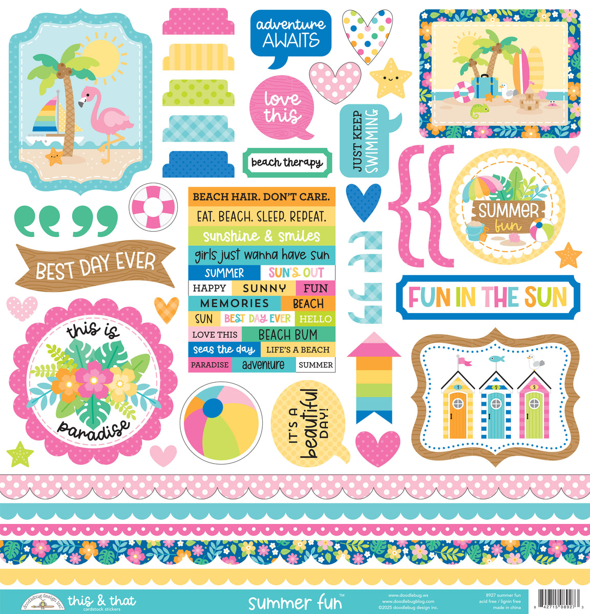 Pre-Order Summer Fun This & That Sticker Sheet – 3 Craft Chicks