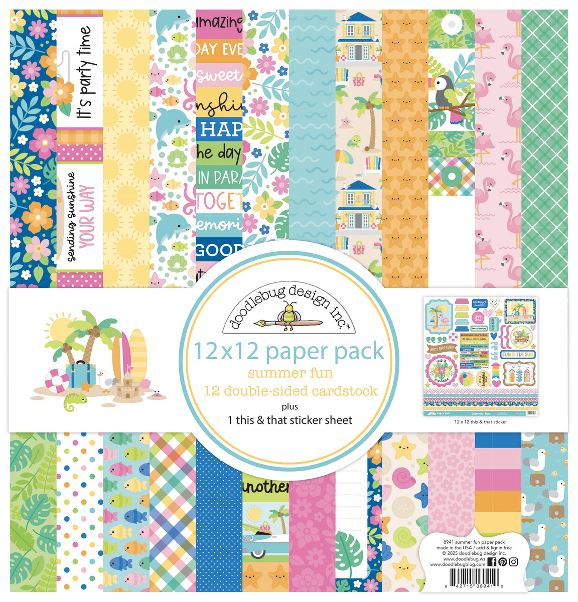 Summer Fun 12x12 Paper Pack – 3 Craft Chicks