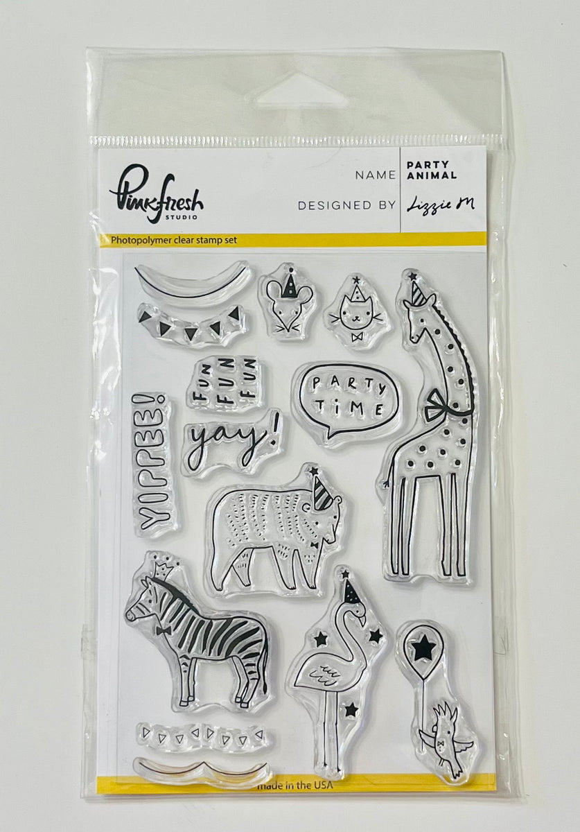 Pinkfresh Party Animal Stamps – 3 Craft Chicks