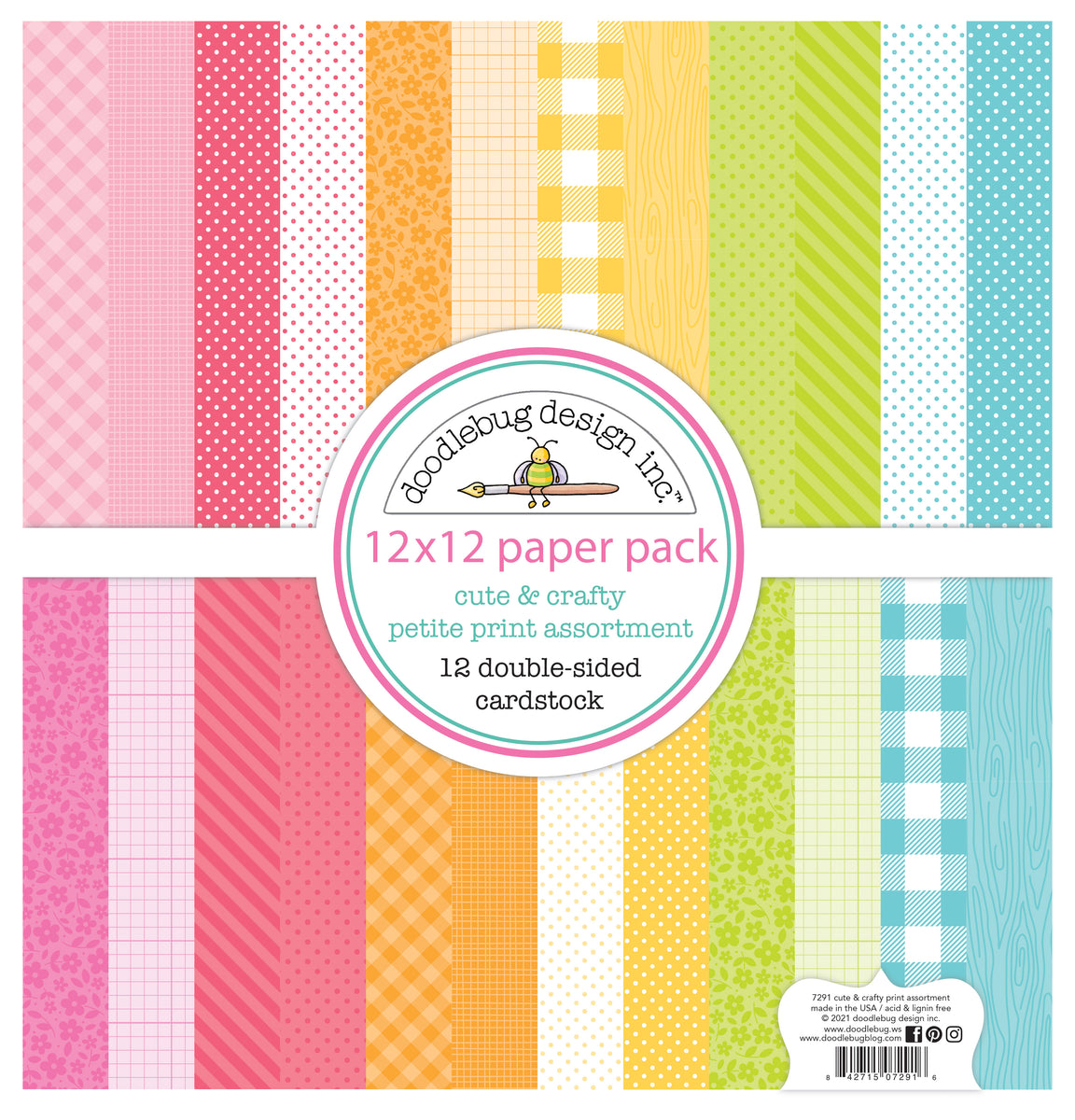 Doodlebug Cute & Crafty Petite Prints Paper Pack – 3 Craft Chicks