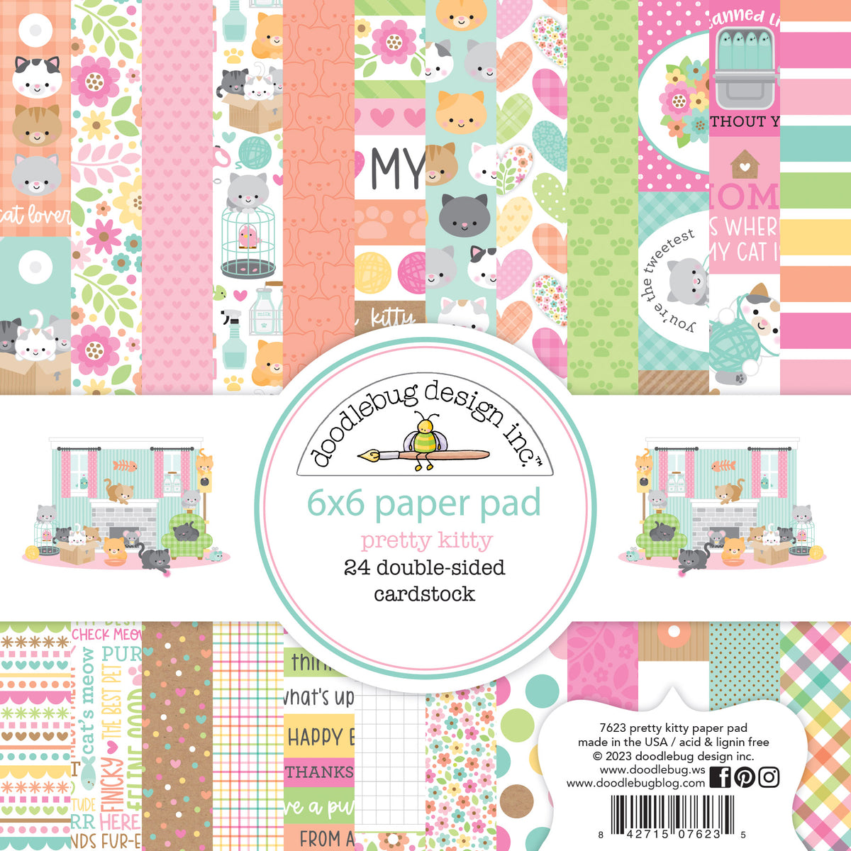 Pretty Kitty 6x6 Pad – 3 Craft Chicks