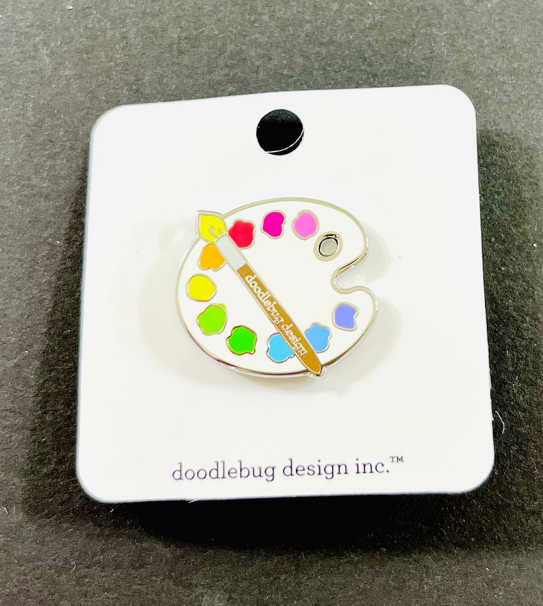 Doodlebug Collectible Pin- Doodlebug Paint Palette – 3 Craft Chicks