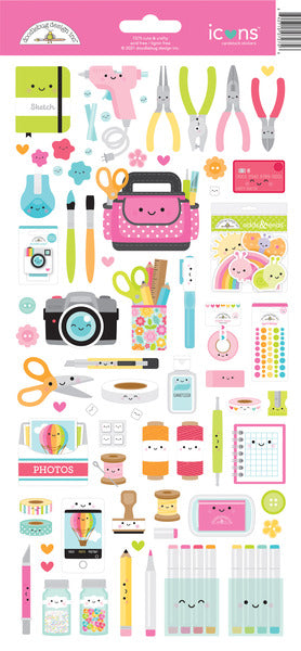 Cute & Crafty Icon Stickers – 3 Craft Chicks